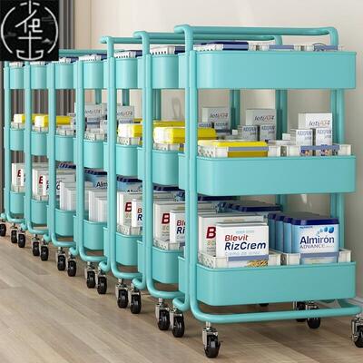 Kitchen shelving trolley with wheel small household storage