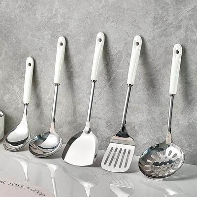Silicone spatula, stir-frying pan, slotted spoon kitchen set