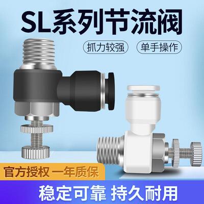 气动快速接头SL6-01气缸节流阀SL8-02调速SL4-M5可调流量SL10-03
