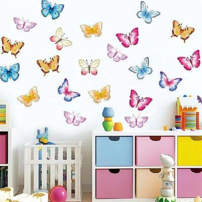 10Pcs/set Butterfly Wall Stickers Watercolor Peel And Stick