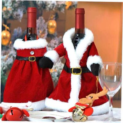 Christmas Wine Bottle Cover Set Clothes Dress Wine Bottle Or