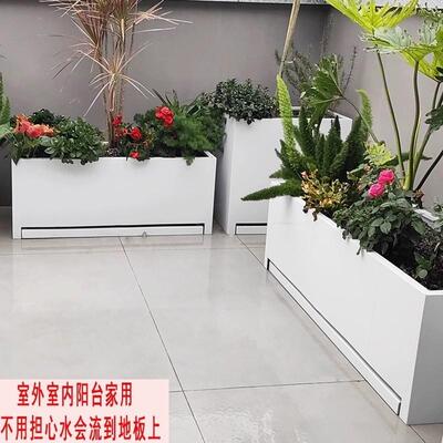 外锈长方形花户盆托盘室内0809外阳台花箱楼顶露台钢种植箱花槽组