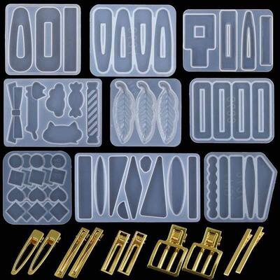 DIY Epoxy Resin Hair Clip Hairpin Silicone Mold Handmade Cry