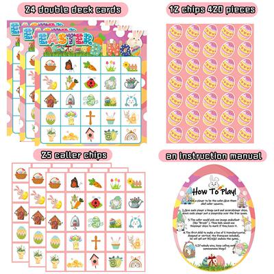 亚马逊新款Easter亲子益智卡牌复活节bingo game派对桌游卡片