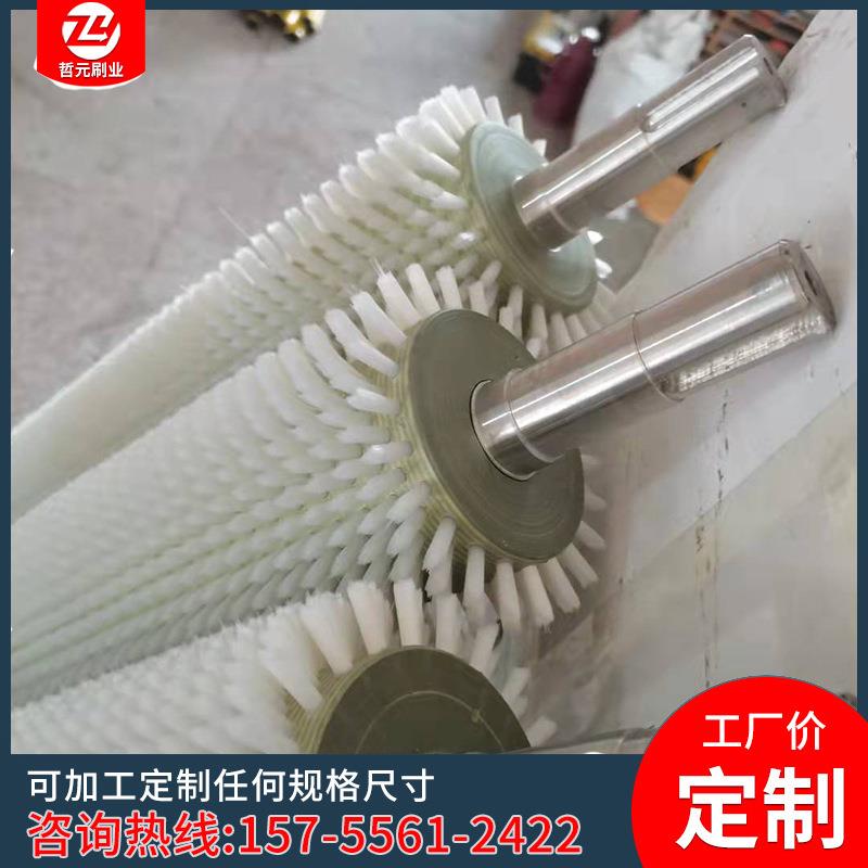 厂家工业毛刷辊清洗机除尘食品去皮机械尼龙刷辊毛刷轮滚筒圆筒刷