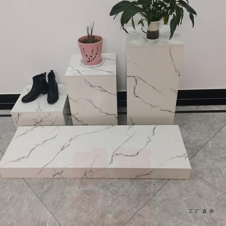 定制仿大理石纹展示台地台模特道具摆台网红底座服装店橱窗展示