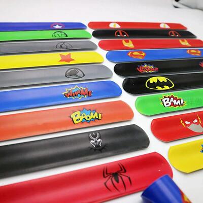 10 Pcs Super hero Slap Bracelets- Pinata Toy Loot/Goodie Bag