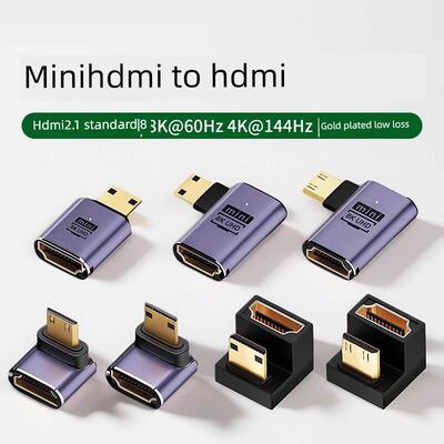 迷你HDMI公到HDMI母适配器接口适配器迷你高清小便携式屏幕单反相