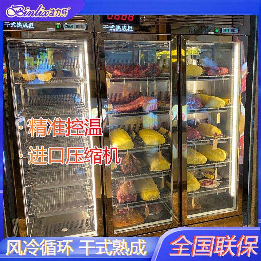 冰力鲜干式熟成牛肉牛排柜西餐厅烤肉店湿式排酸柜展示挂肉保鲜柜