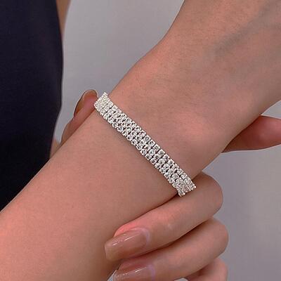 bracelet with rows of diamonds for women fashion claw chain