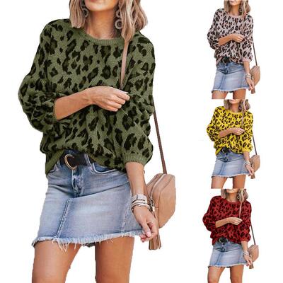 Knitted sweater with lantern sleeves for women