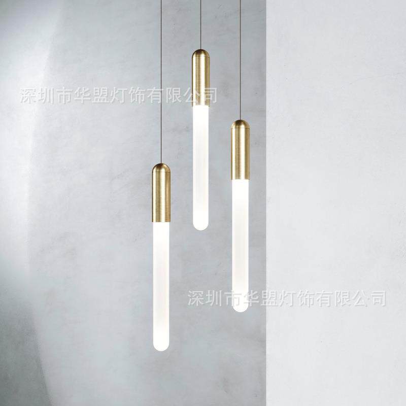北欧设计师样板房客厅卧室床头吊灯吧台餐厅楼梯间展厅长条形灯具