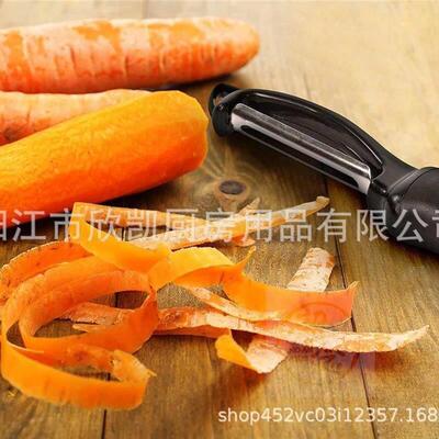 。Straight plastic PP handle stainless steel peeler melon pl