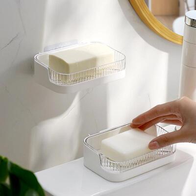 New Soap Dish No-Drill Suction Cup Soap Holder for Bathroom,