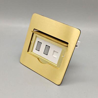 隐藏式单开门HDMI高清直插电话语音多媒体全铜地插语音双HDMI地插