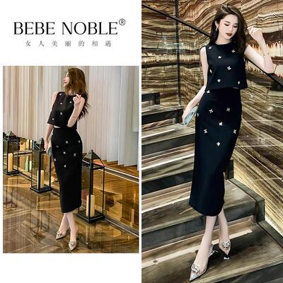 BEBE NOBLE小香风套装裙女夏季新款别致绝美高级感显瘦气质两件套