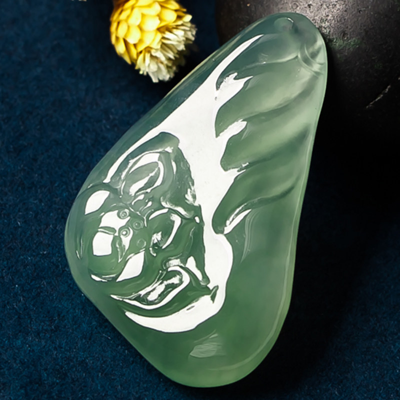 天然翡翠缅甸玉器A货正品冰种一品清廉玉佩玉吊坠5.18g - 阿里资产