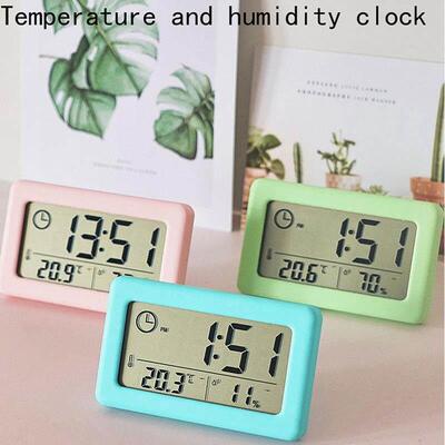 LED Digital Alarm Clock With Thermometer Desktop Electronic