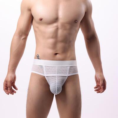 Men's lace panties flirting mid waist underwear with