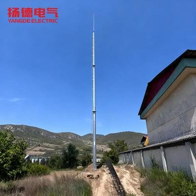 厂家供应环形钢管避雷塔热镀锌避雷针钢结构避雷塔防雷塔独管避雷