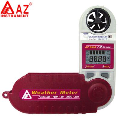 风速计AZ8909高精度风速仪温湿度压力露点热力指数高度AZ8910