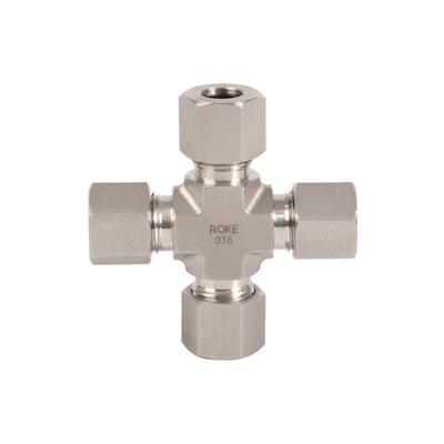 不锈钢316单卡四通管接头ISO8434-1咬合接头DIN2353液压管接头