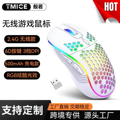 24G Wireless Gaming Mouse RGB Lighting Mouse with Adjustable
