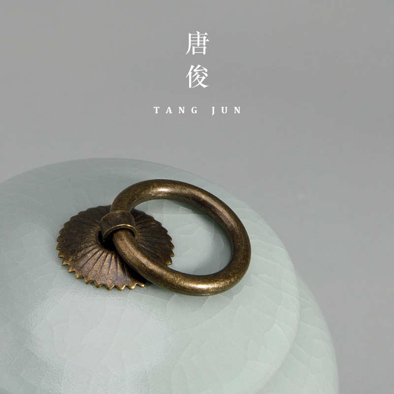 茶具茶叶罐陶瓷片瓷景德镇茶罐汝高端汝窑开小号罐子密封罐