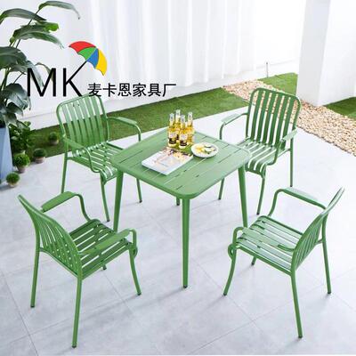 户外铝合金桌椅咖25563厅啡奶茶休闲茶几组合花店园民宿露水天防