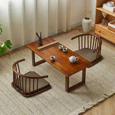 实子木炕桌窗台茶几茶桌小桌卧室坐桌椅飘桌日地式XUA榻榻窗米小