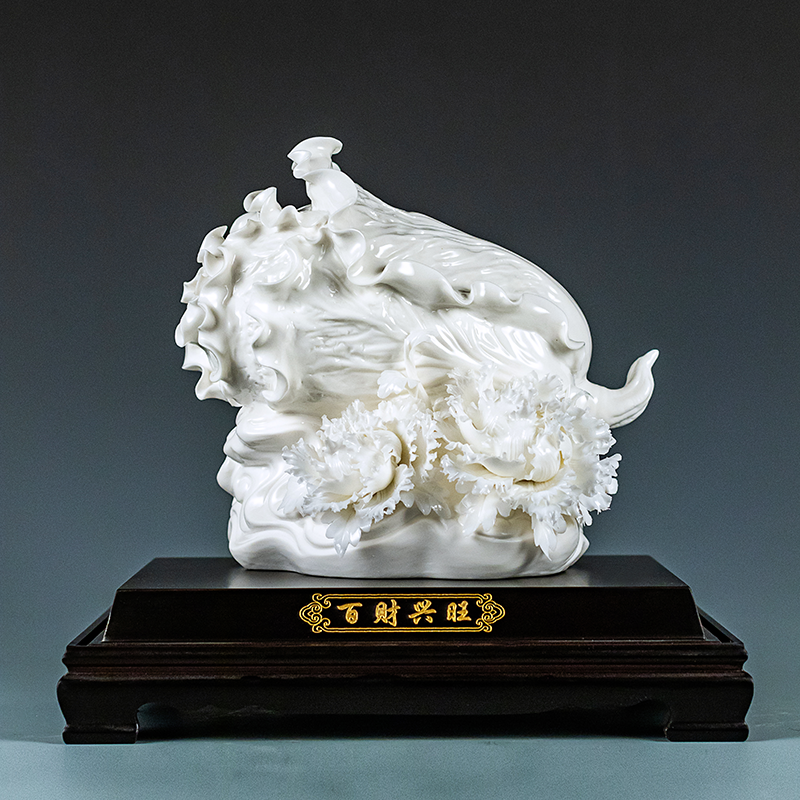 百财兴旺雕塑招财家居白菜摆件林培珍大师纯手工聚宝八方来财开业