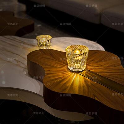 日式Ambientec水晶便携无线夜灯酒吧氛围桌灯充电户外西餐厅台灯