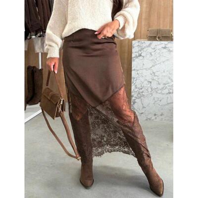 C 30903 Lace Spliced Hip Skirt 蕾丝拼接包臀裙跨境速卖通