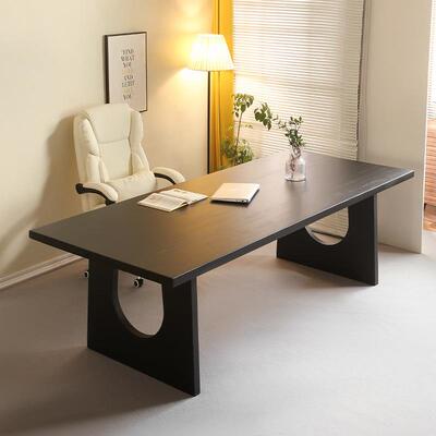 黑色桌简约桌现书实代木电脑桌老板设计Szzj8549师办公桌工作台长
