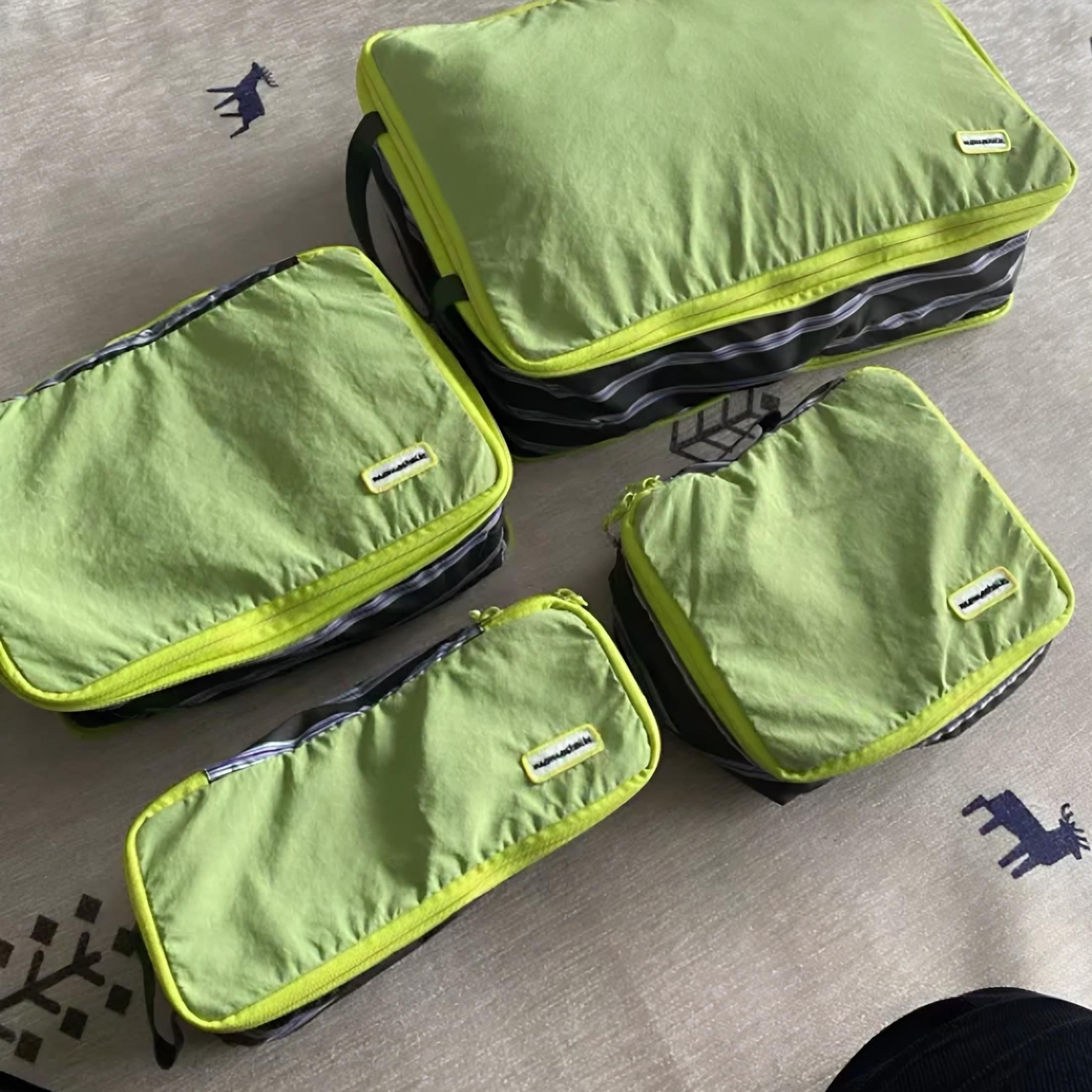 条纹可压缩旅行分装收纳袋行李箱分区衣物化妆品收纳包鞋袋衣物收