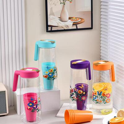 Large Capacity Multi-color Cold Water Pitcher, Plastic Summe