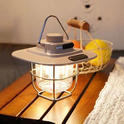 LED Hanging Camping Lamp Vintage Portable Emergency Light