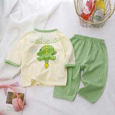 Summer Baby Boys Girls Pajamas Sets Cartoon Dinosaur Nightwe