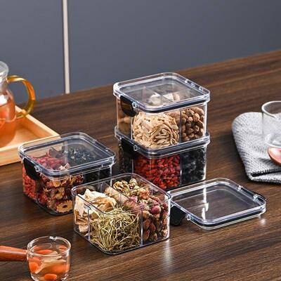 Four-Section 460ml Airtight Canister, Food-Grade Grain and C