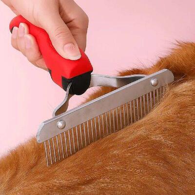 Pet Grooming Rake Undercoat Brush for Dogs Long Hair