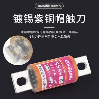 RS96D圆筒熔断体聚酯纤维管熔断器螺栓连接式直流直流专用