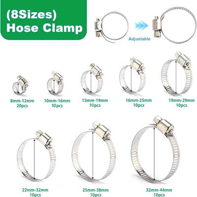 跨境热销91pcs美式喉箍水管夹套装 气管抱箍软水管卡箍油管夹套装