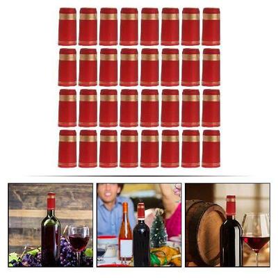200 Pcs Bottle Shrink Capsules Heat Seals Film Stoppers Red