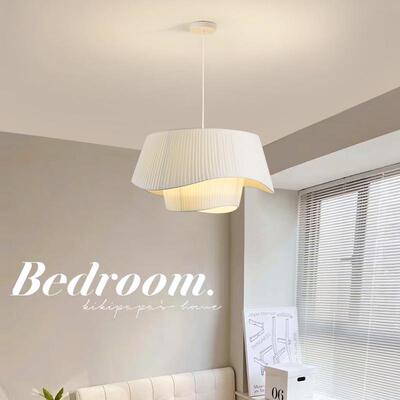 睿胜灯饰法式现代简中古奶油风吊灯创意温台馨布艺约灯床头吧餐厅