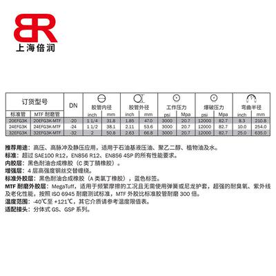 供应GATES EFG3K金属缠绕软管-SAE 100R12 20EFG3K 高压油管