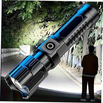 可携式充电远射ABS强光调焦手电筒户外迷你LED多功能变焦Flashlig