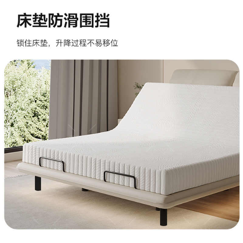 智能层奢电机双人床功能床架电动牛皮床现代轻床头双悬浮