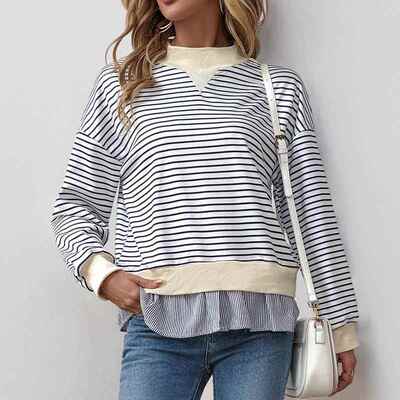 Half neck striped hoodie for dating