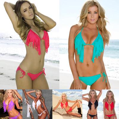 Women’s Fringed Bikini Set High-End Nylon Fabric Bathing