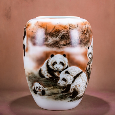 收藏级高端国宝图陶瓷花瓶省大师王云华手绘赏瓶装饰高档轻奢摆件